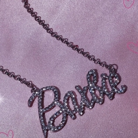 Accessories | Barbie Rhinestone Nameplate Necklace | Poshmark